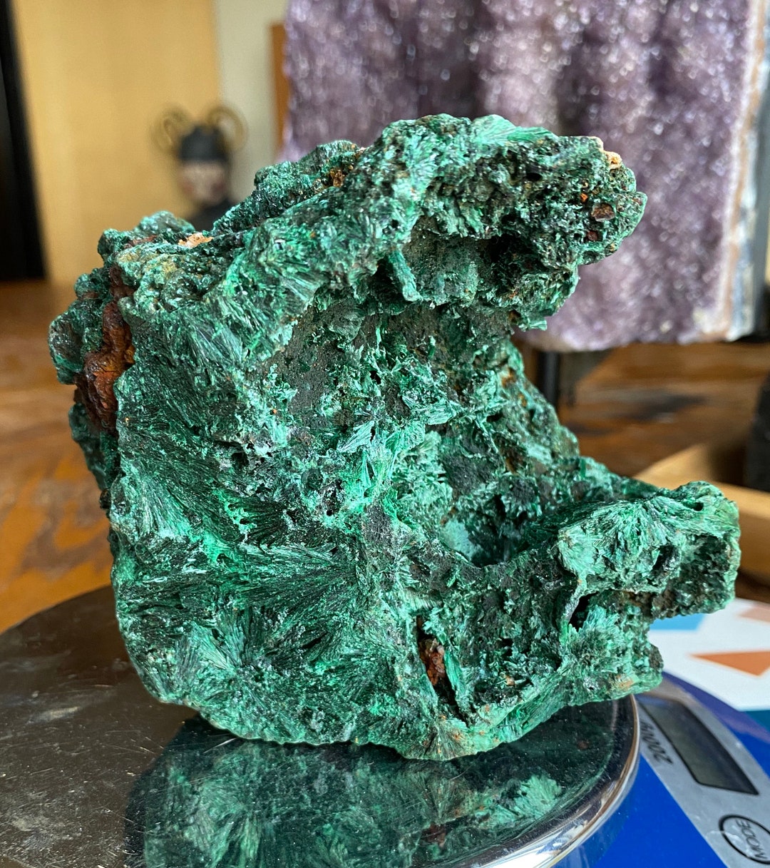 XXL 2.5lb ! (1120 Grams) Giant Velvet Malachite Raw Mineral Crystal ...