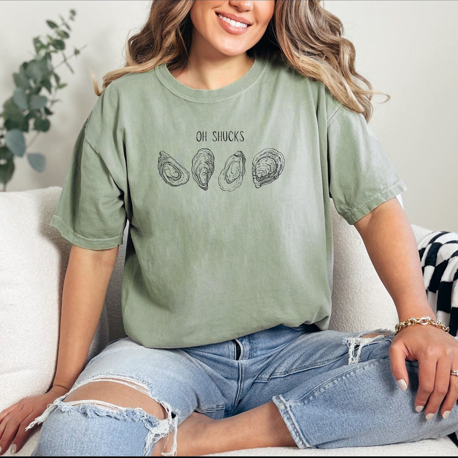 Funny Oyster Lover Shirt - Oh Shucks Comfort Colors Tee, Oversized ...