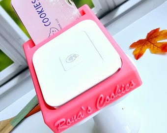 3D Printed Square Card Reader & Business Card Holder for First and ...