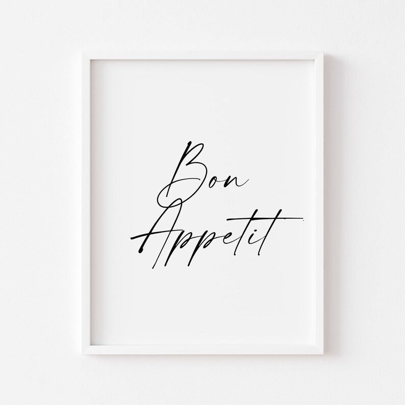 Bon Appetit Print Kitchen Wall Print Kitchen Wall Poster - Etsy