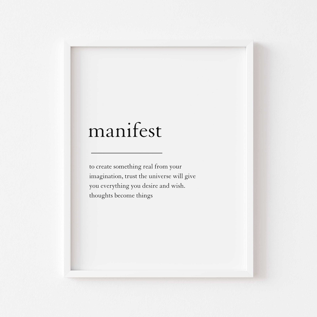 Manifest Definition Print - Law of Attraction Print - Law of Attraction ...