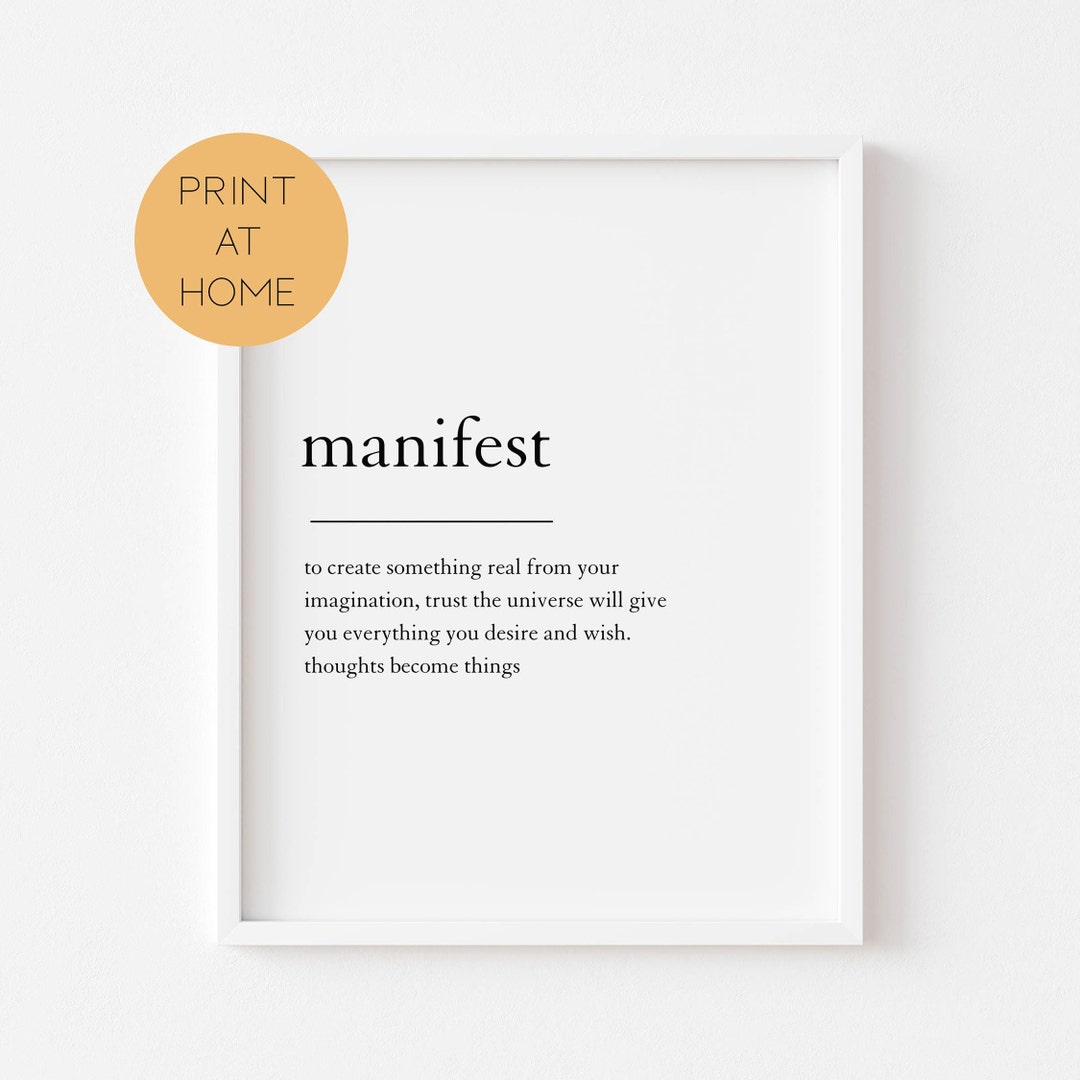 Manifest Definition Print - Law of Attraction Print - Law of Attraction ...