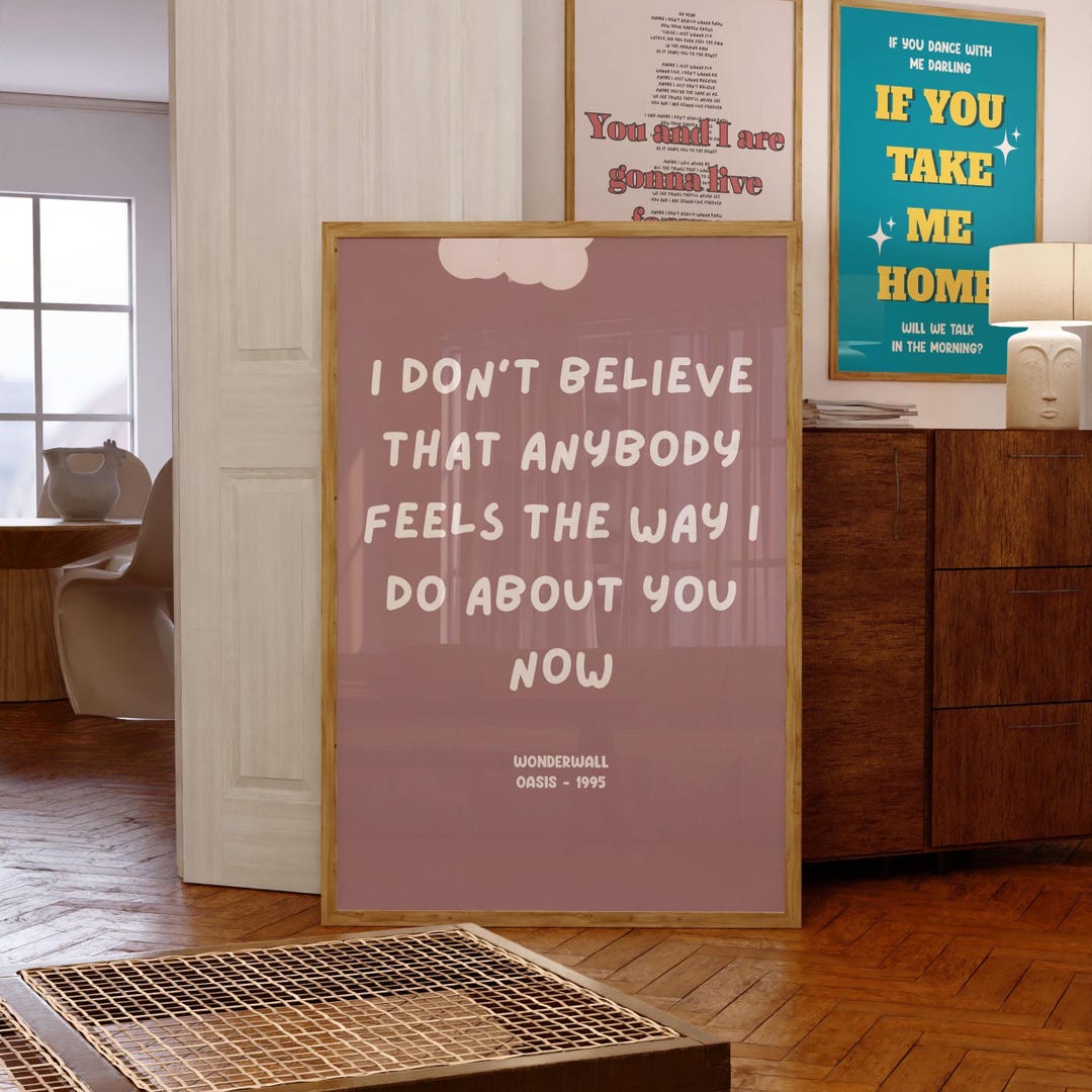 Wonderwall Oasis Art Print: Retro Rock Music Lyrics Poster - Etsy