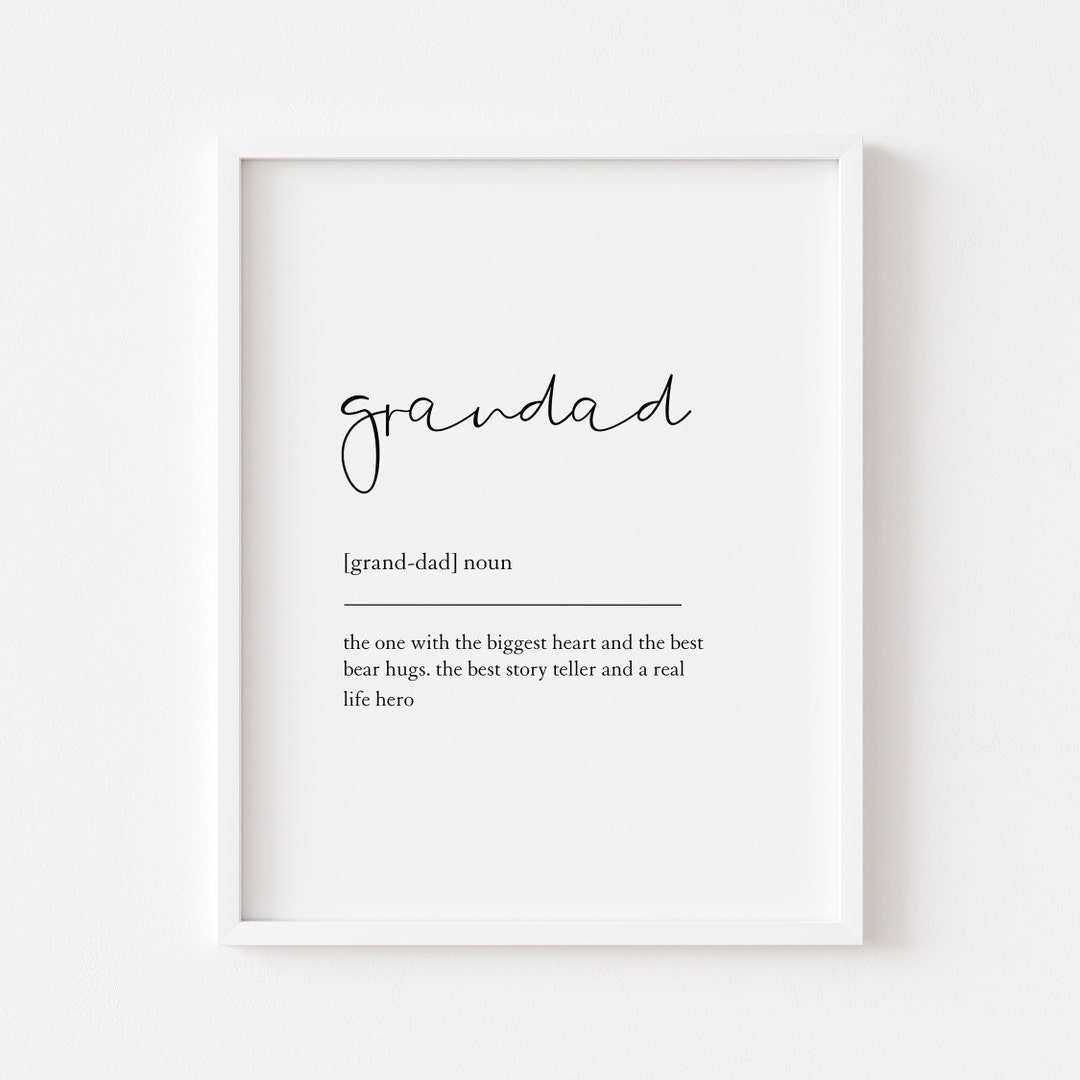 Grandad Definition Print - Unique Christmas Gift for Grandad Grandpa ...