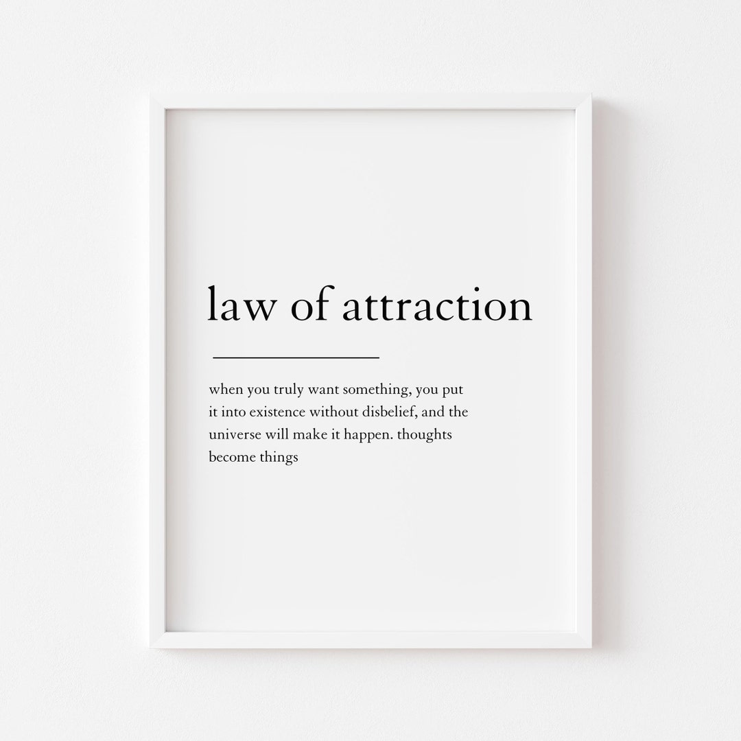 Law of Attraction Definition - Law of Attraction Print - Law of ...