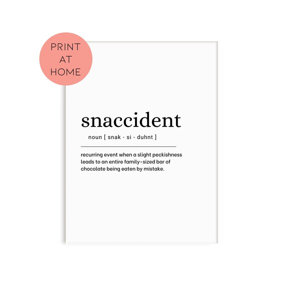 Snaccident Print Funny Kitchen Posters Kitchen Wall Prints | Etsy