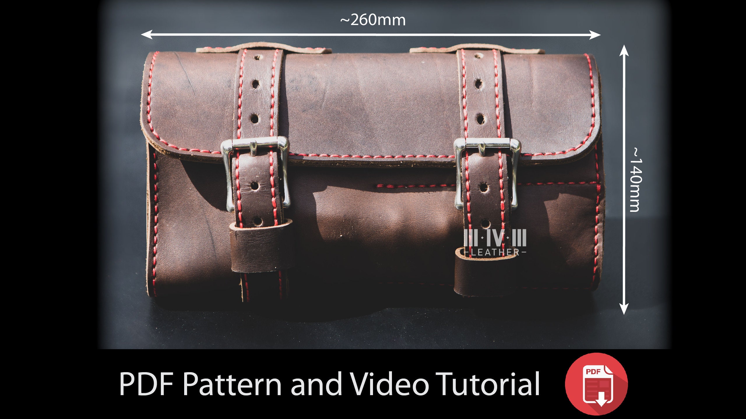 Leather Tool Roll Pattern - Tool Roll for Bikes - PDF Pattern for ...