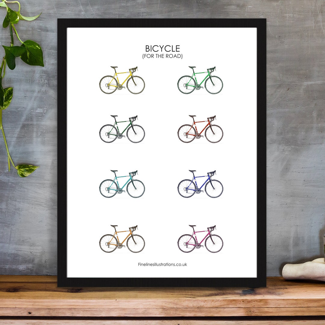 Bike Poster A5/A4/A3 - Bicycle Cycling Wall Art, Cyclist Gift Idea ...