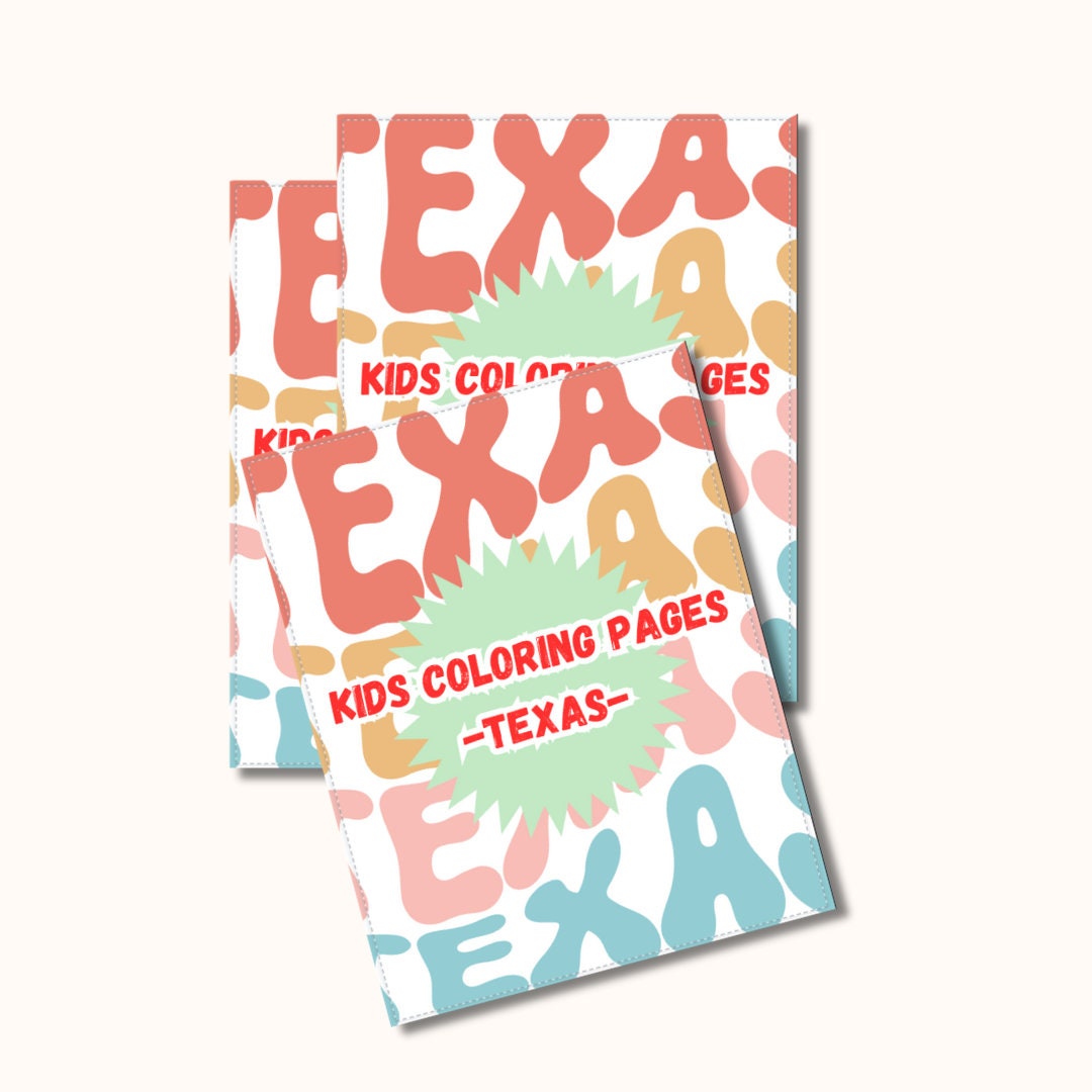 Texas Kids Coloring Sheets - Etsy