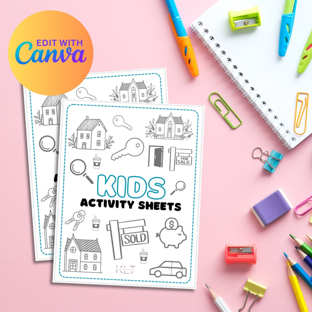 Editable Kids Activity Pack for Real Estate Agents Open Houses - Etsy