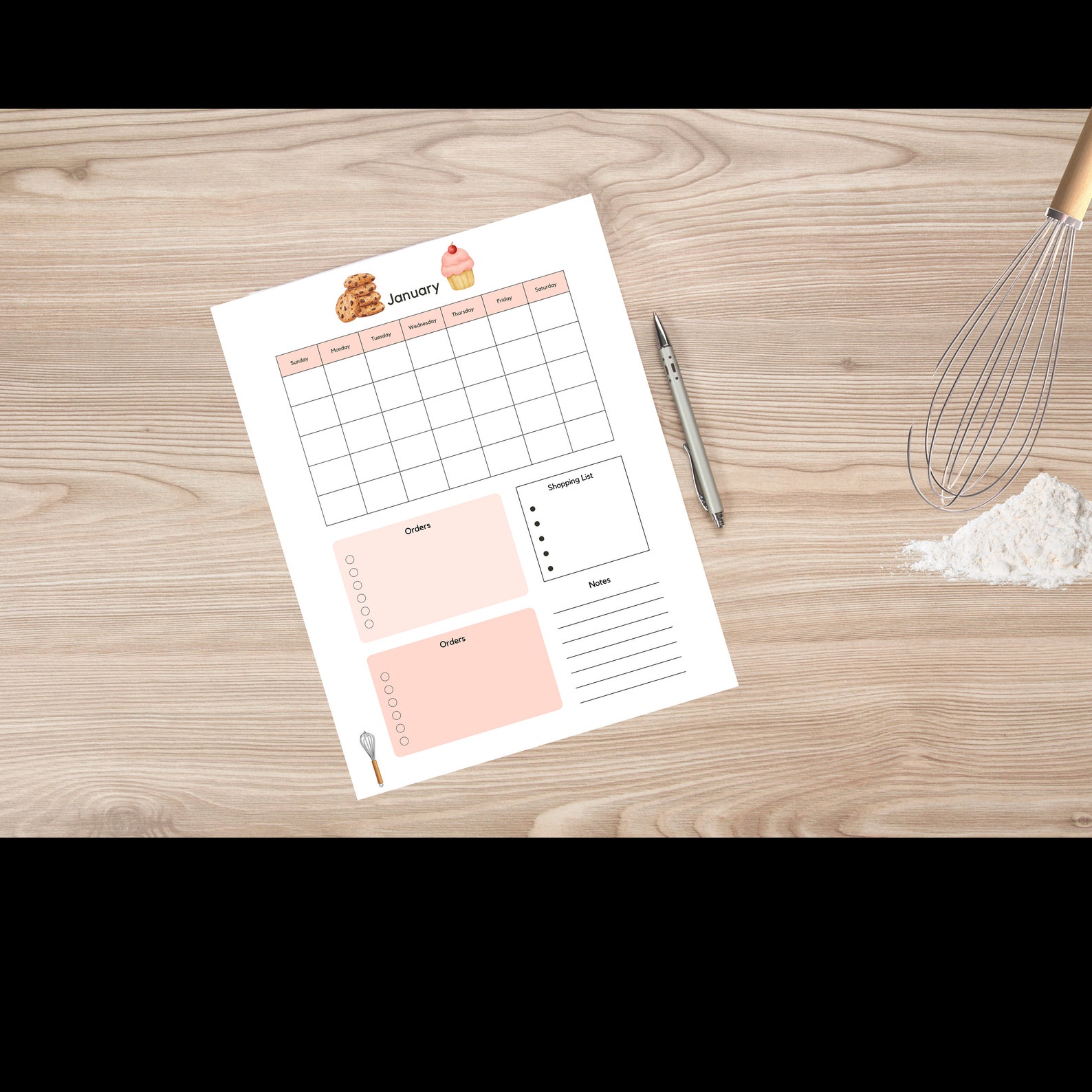 Baker's Printable Monthly Planner Sheets With Calendars and Cover Sheet ...