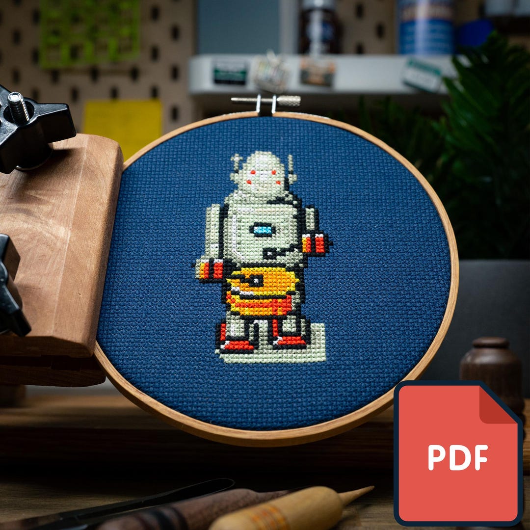 Mario Paint Robot Cross Stitch Pattern PDF - Etsy