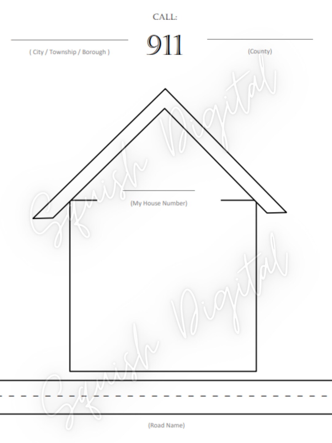 Emergency Information Coloring Page - Etsy