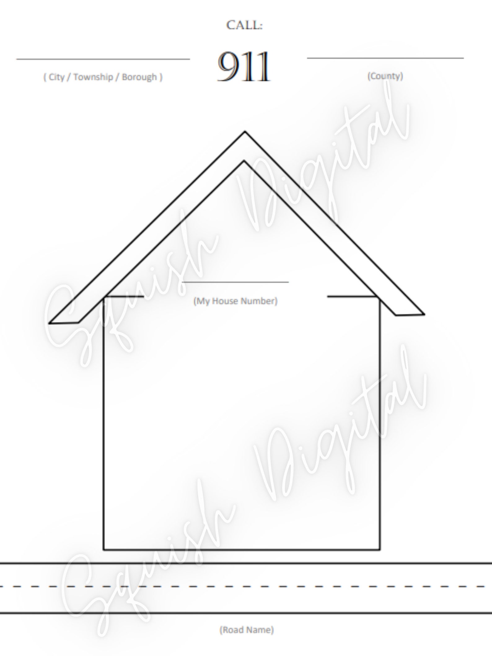 Emergency Information Coloring Page - Etsy