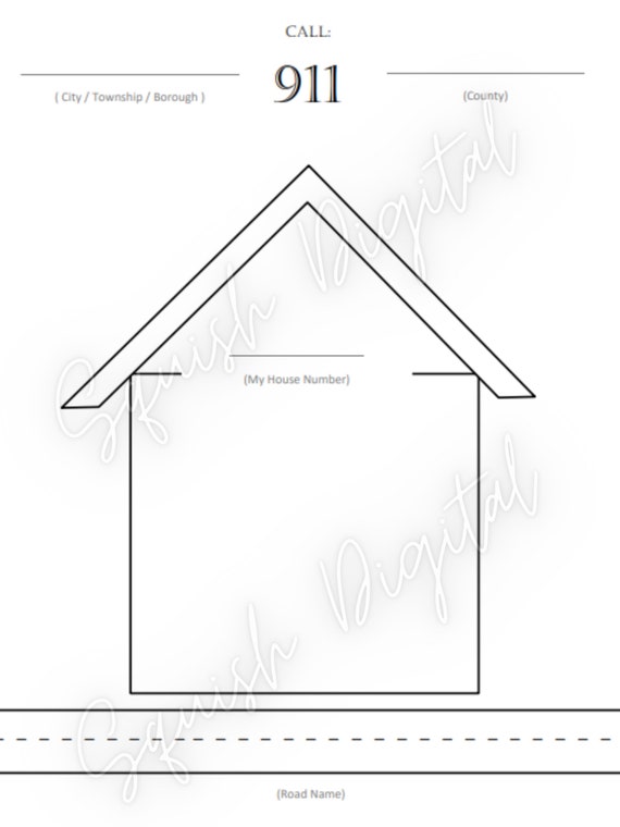 Emergency Information Coloring Page - Etsy