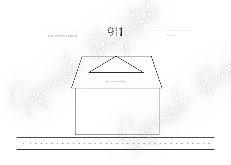 Emergency Information Coloring Book Page - Etsy