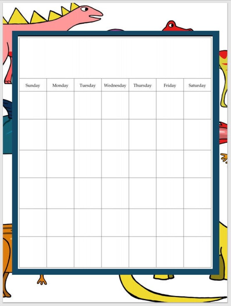 Dino Calendar - Etsy