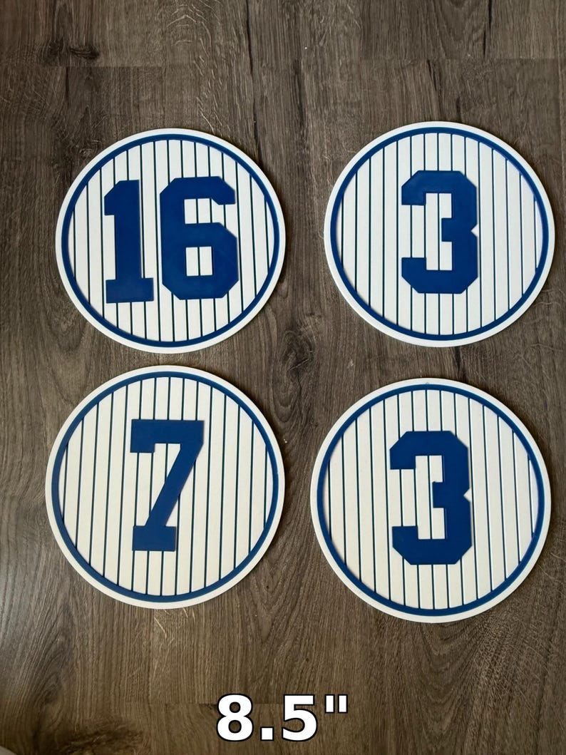 Blemished Baseball Number Wall Plaque | Retired & Active Numbers | 3D ...