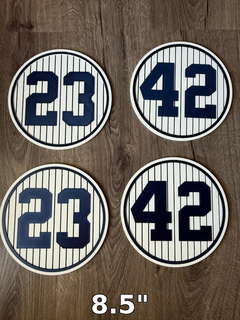 Blemished Baseball Number Wall Plaque | Retired & Active Numbers | 3D ...