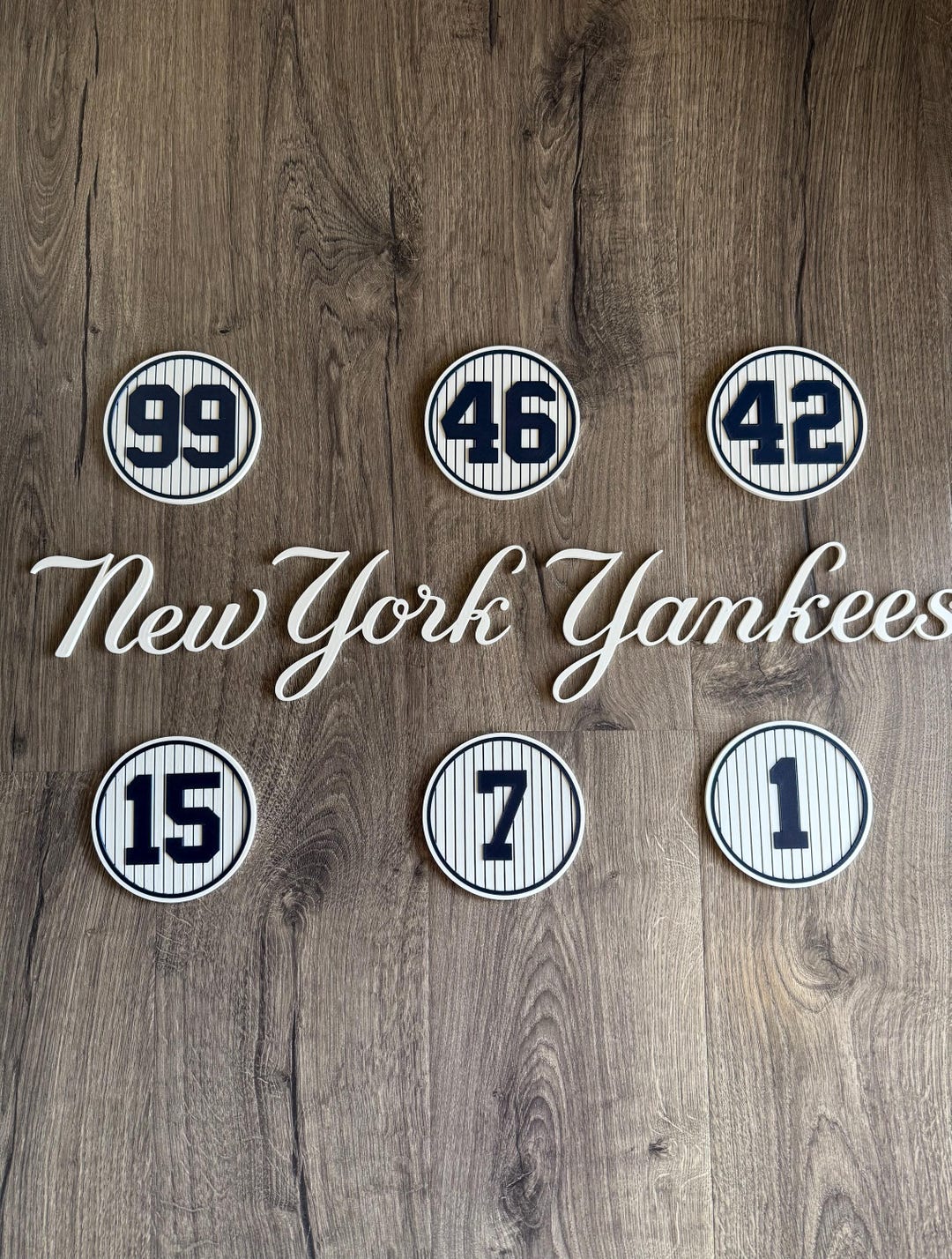 Retired/active New York Yankees Number Plaques Mantle | Judge | Ruth - Etsy