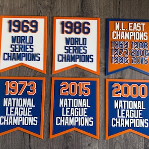 New York Baseball Championship Banner Set | 3D Printed Stadium Wall ...