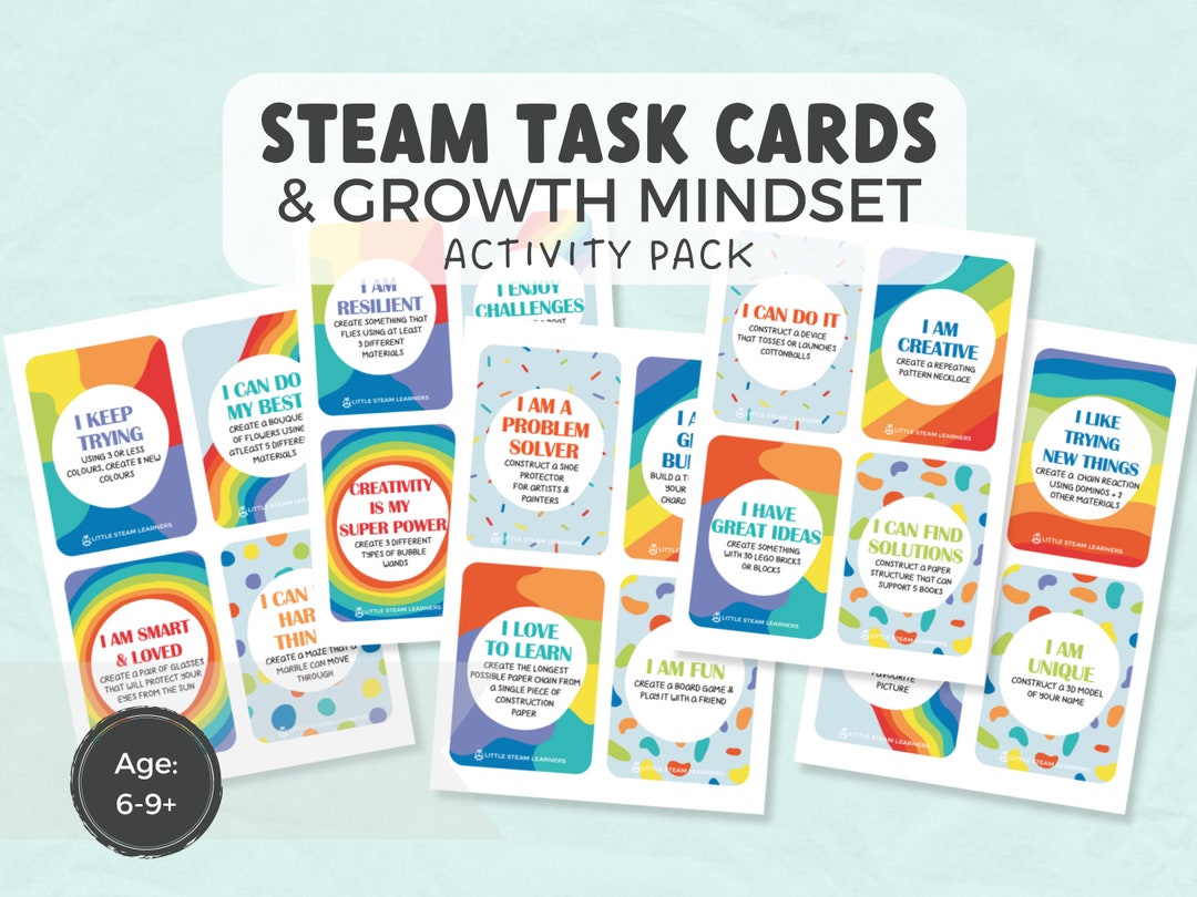 Creative Activity Cards & Positive Affirmations 6-9 Yrs Printable First ...