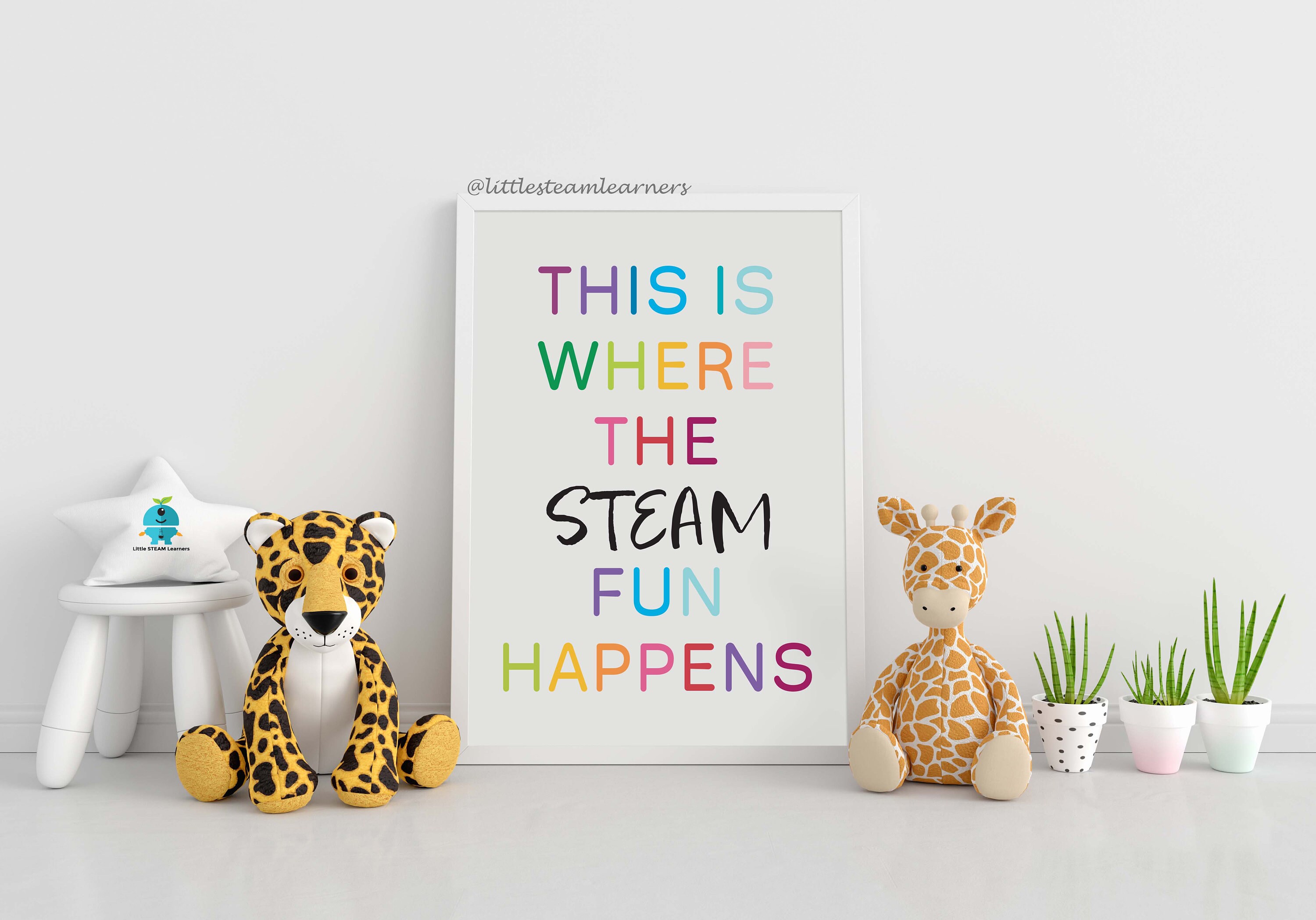 STEAM Inspired Art Set of Three, Playroom Poster, Homeschool Learning ...