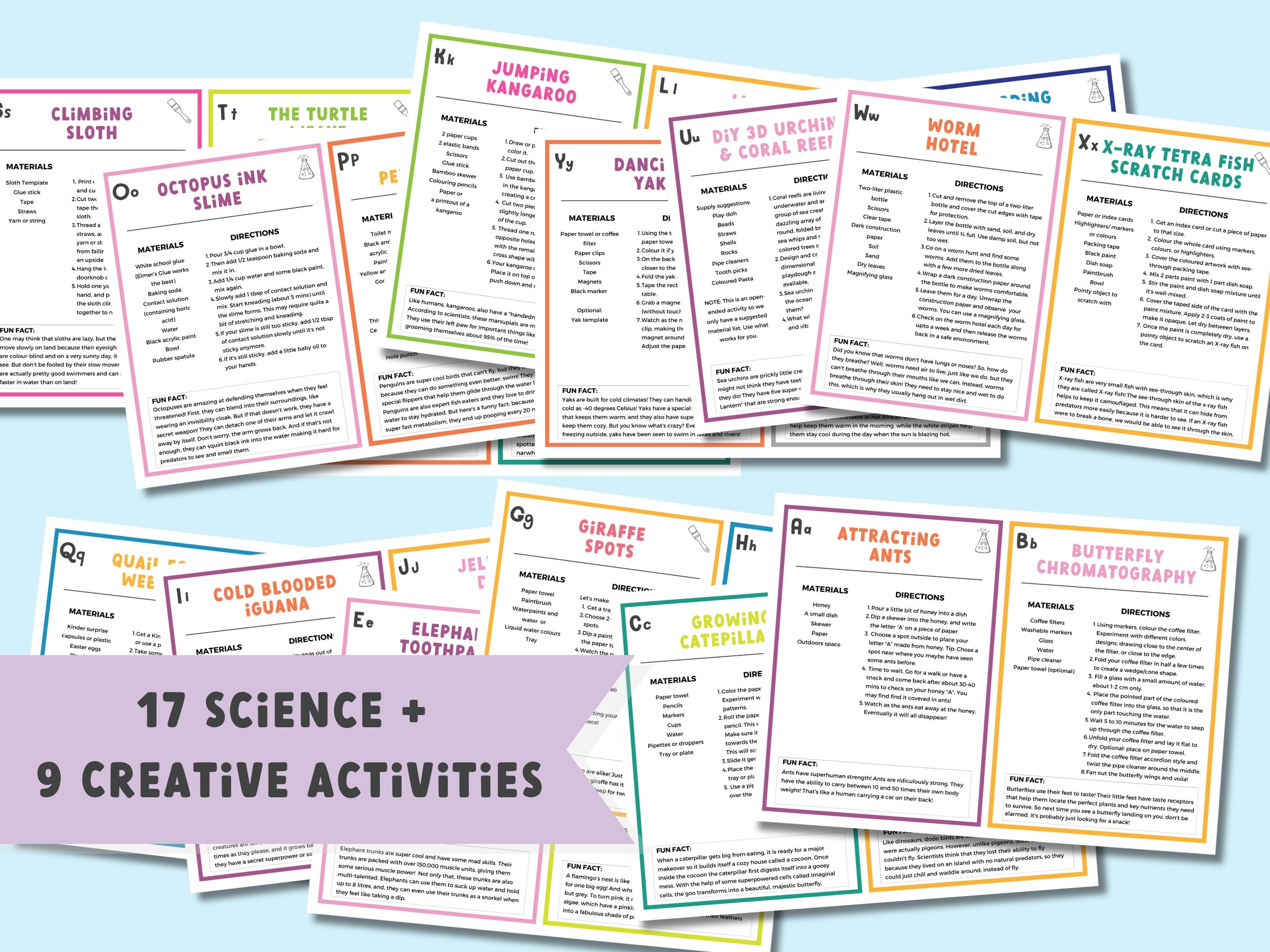 Science and Art Activity Cards | ABC Cards | Homeschool | Science ...