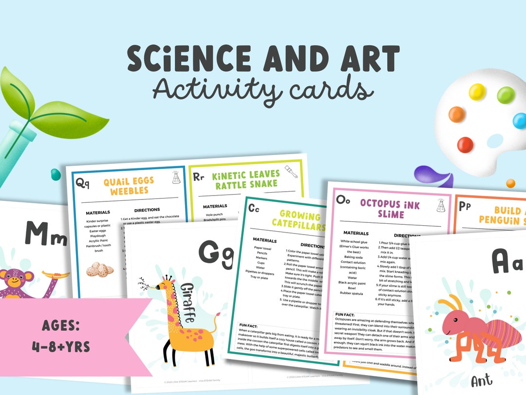 Science and Art Activity Cards | ABC Cards | Homeschool | Science ...