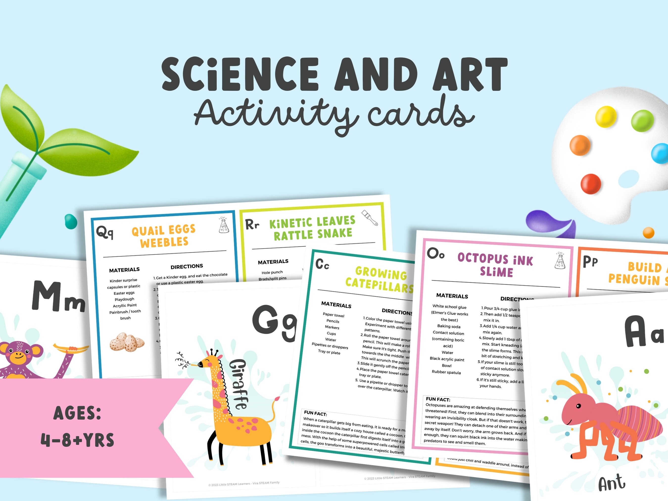 Science and Art Activity Cards | ABC Cards | Homeschool | Science ...