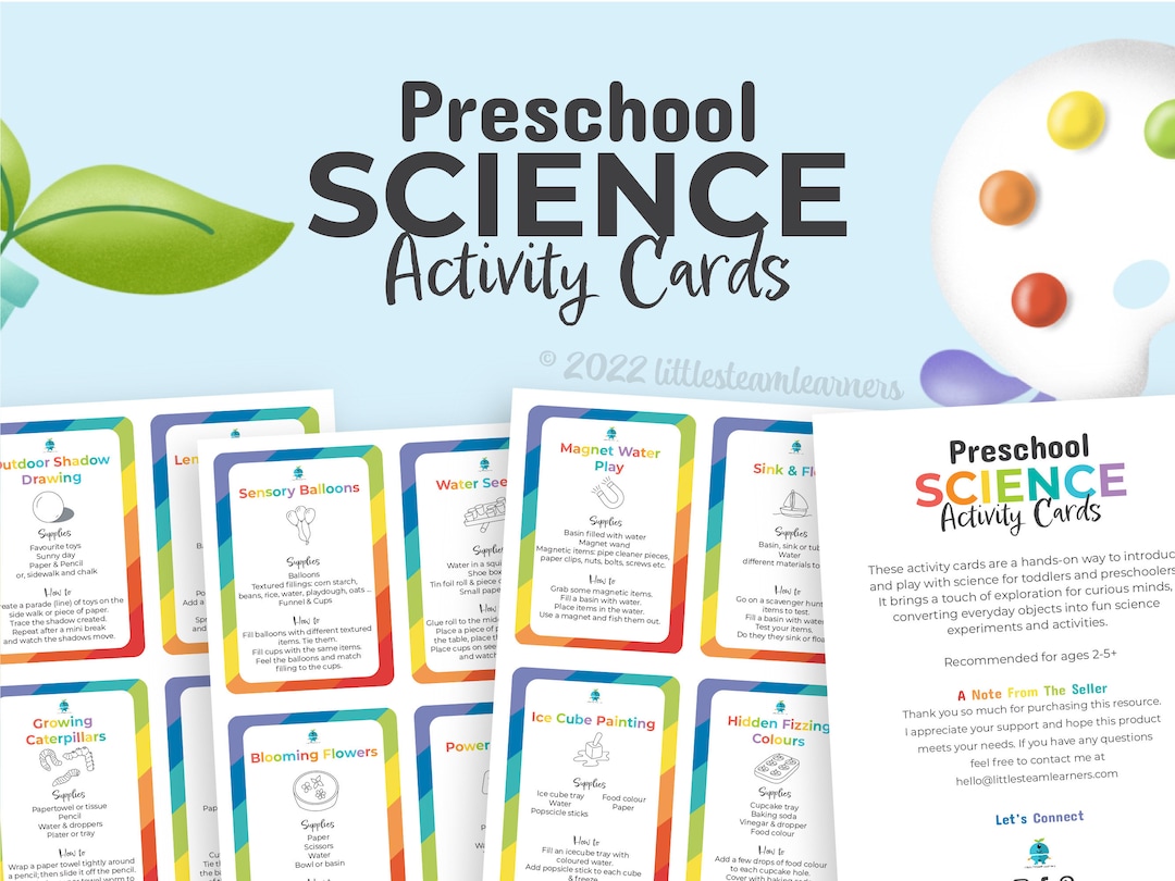 Preschool Science Activity Cards | Science Printables | Homeschool ...