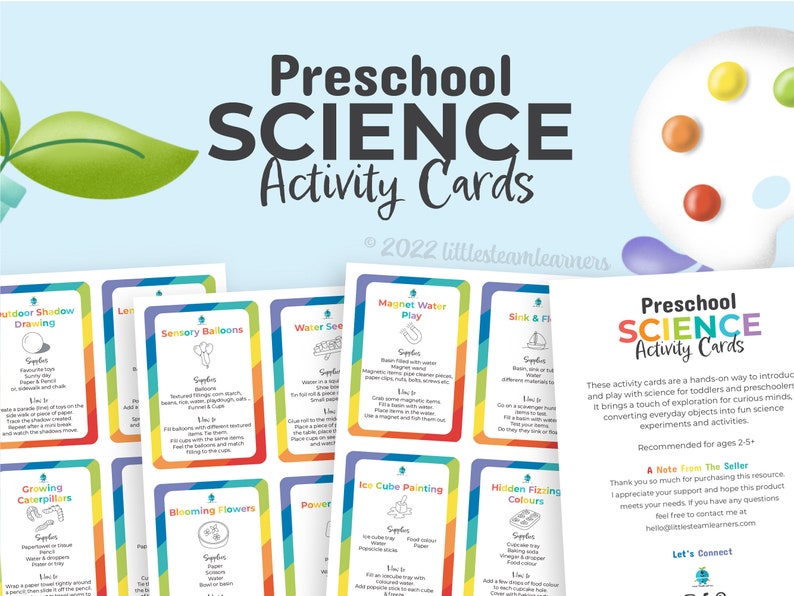 Preschool Science Activity Cards | Science Printables | Homeschool ...