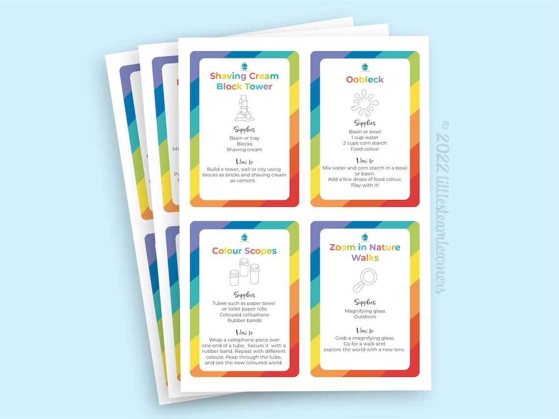 Preschool Science Activity Cards | Science Printables | Homeschool ...