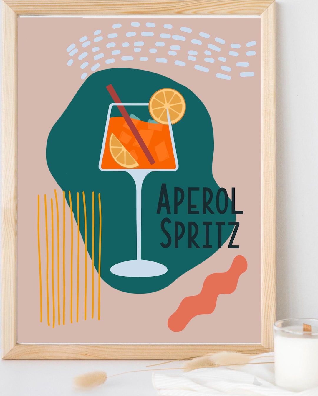Retro Cocktail Aperol Spritz, Old Fashioned Print - Etsy