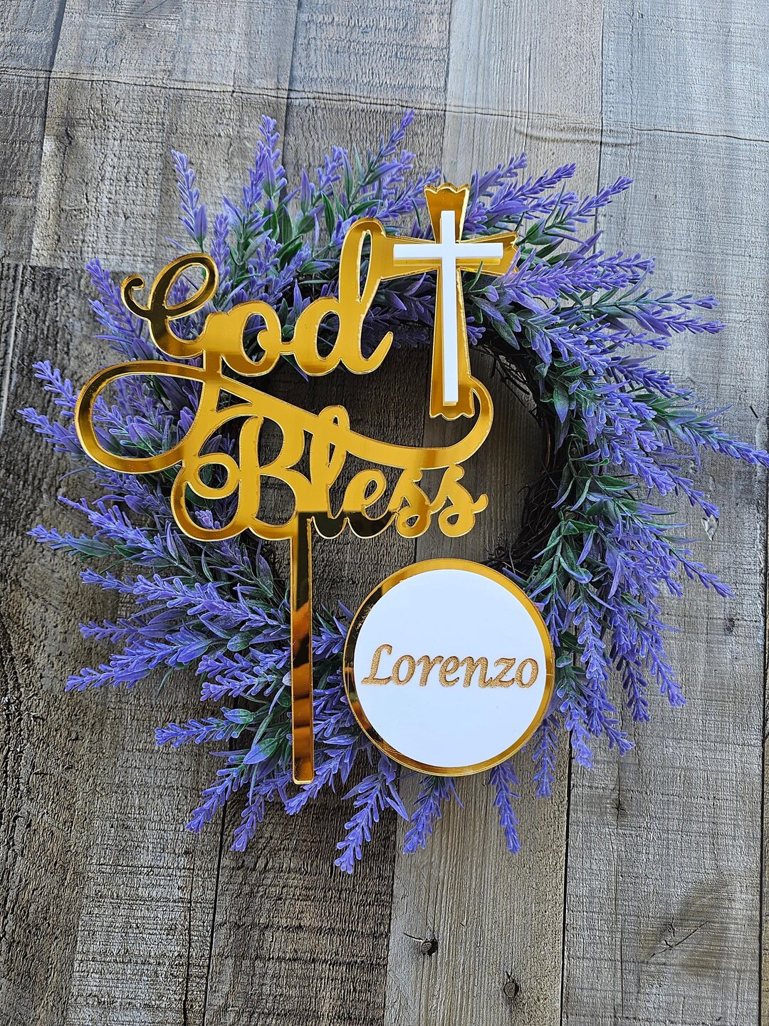 Personalized First Communion Cake Topper: Acrylic Cross, God Bless - Etsy