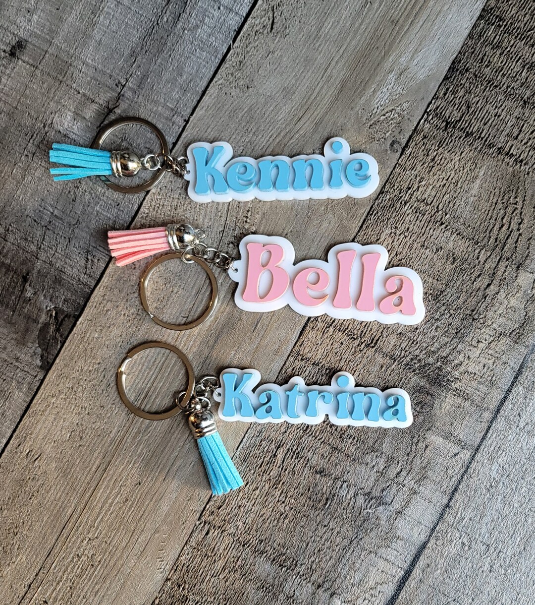 Personalized Acrylic Name Keychains Tags, Pastel Keychains, Name Tags ...