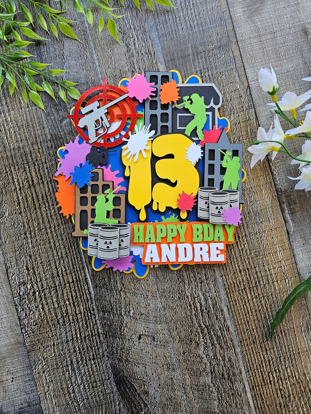 Paintball Cake Topper, Airsoft Cake Topper, Tactical, Gun Shooting, Gun ...