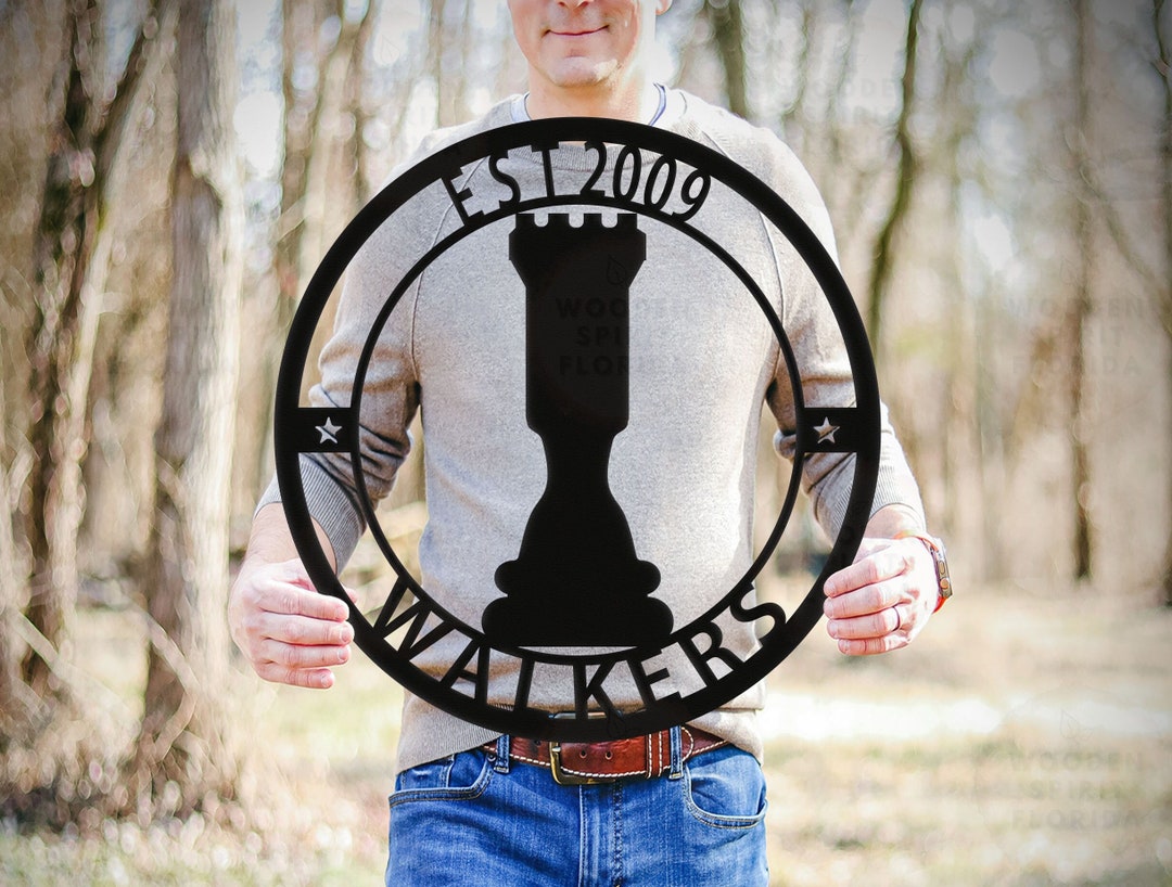 Custom Chess Rook Wall Art Personalized Metal Rook Decor, Bedroom Chess ...