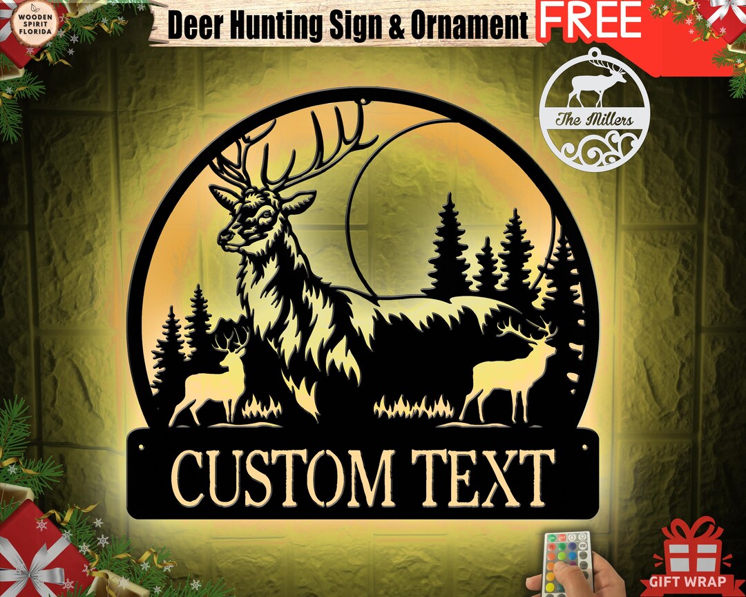 Custom Deer LED Name Sign Personalized Deer Hunting Neon - Etsy