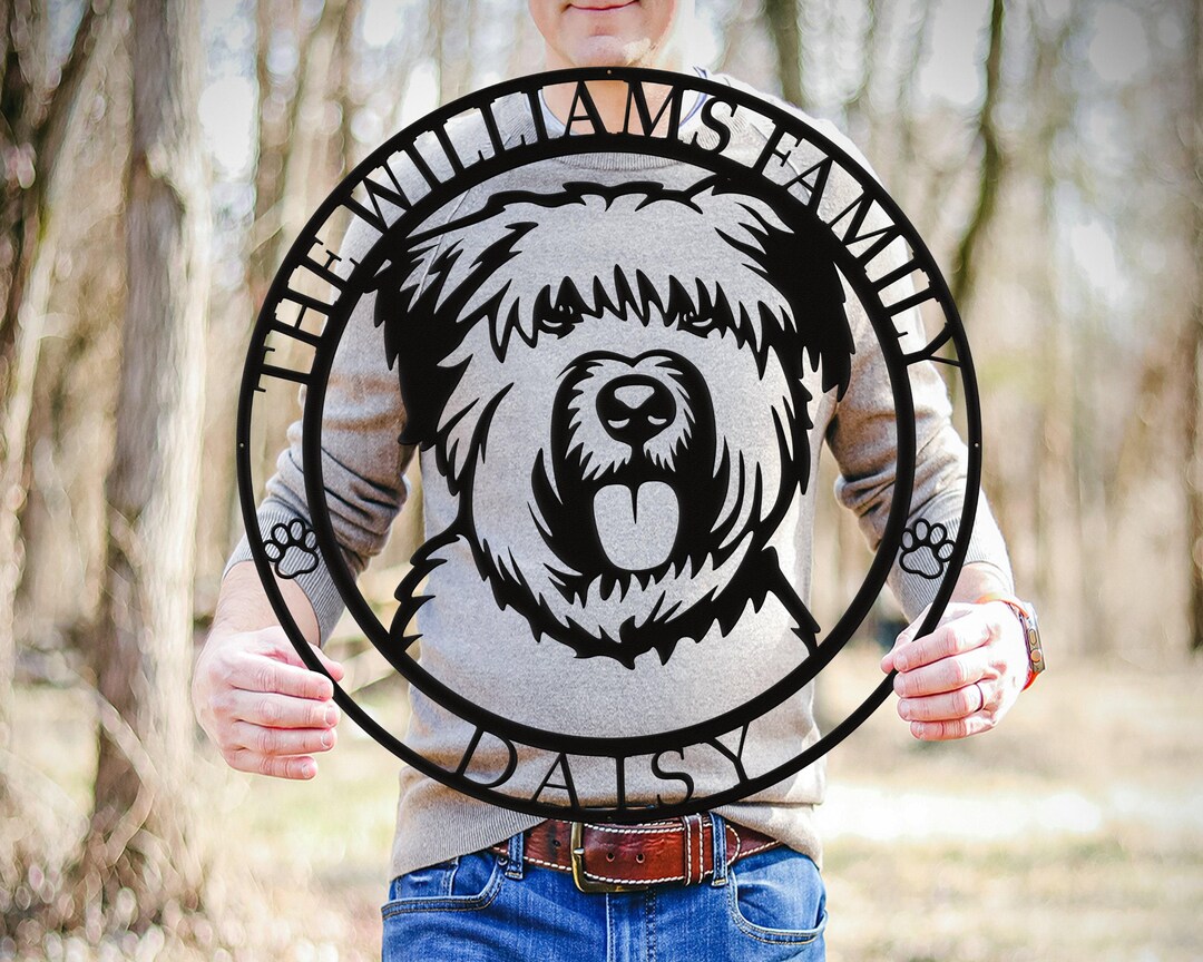 Bouviers Des Flandres Metal Name Sign, Bouvier Dog House Decor, Custom ...