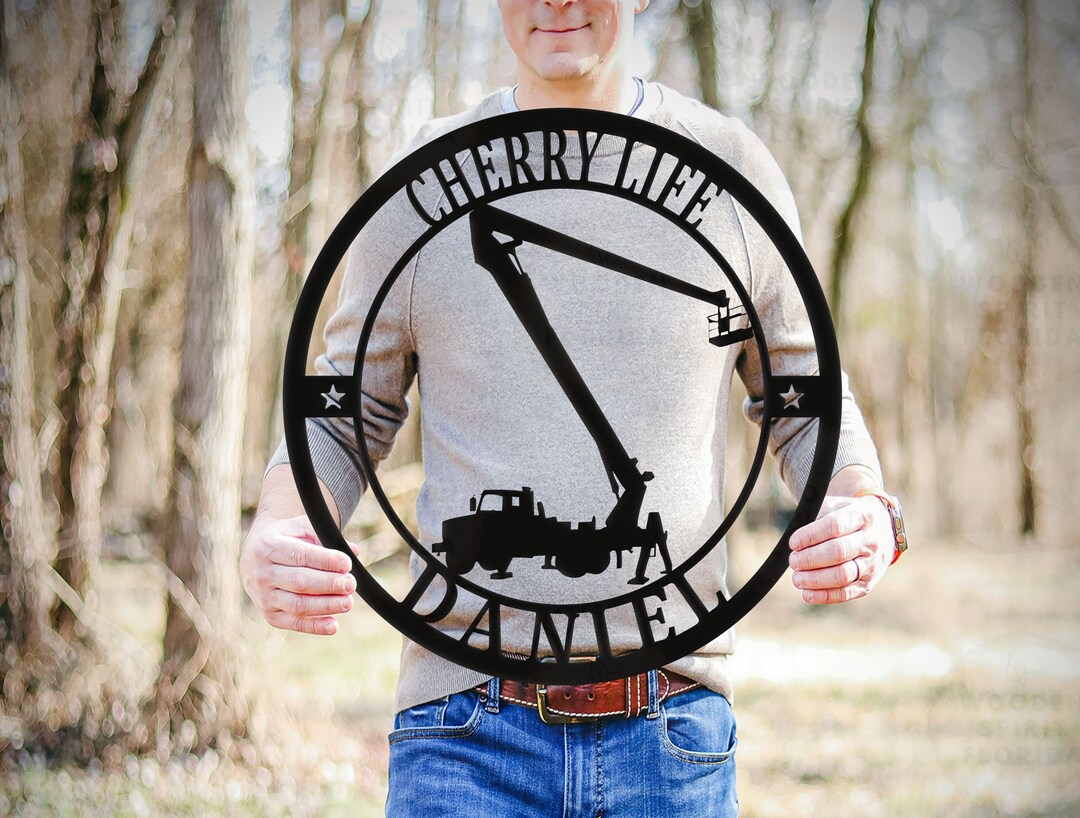 Custom Cherry Picker Wall Art Operator Metal Decor, Construction ...
