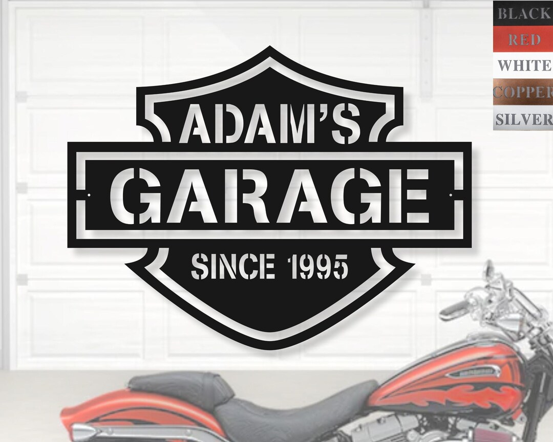 Custom Motorcycle Sign, Personalized Harley Name Plaque, Man Cave Decor ...