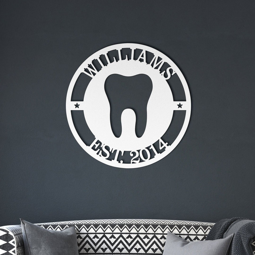 Custom Dental Decor Personalized Dentist Teeth Wall Art Unique Clinic ...
