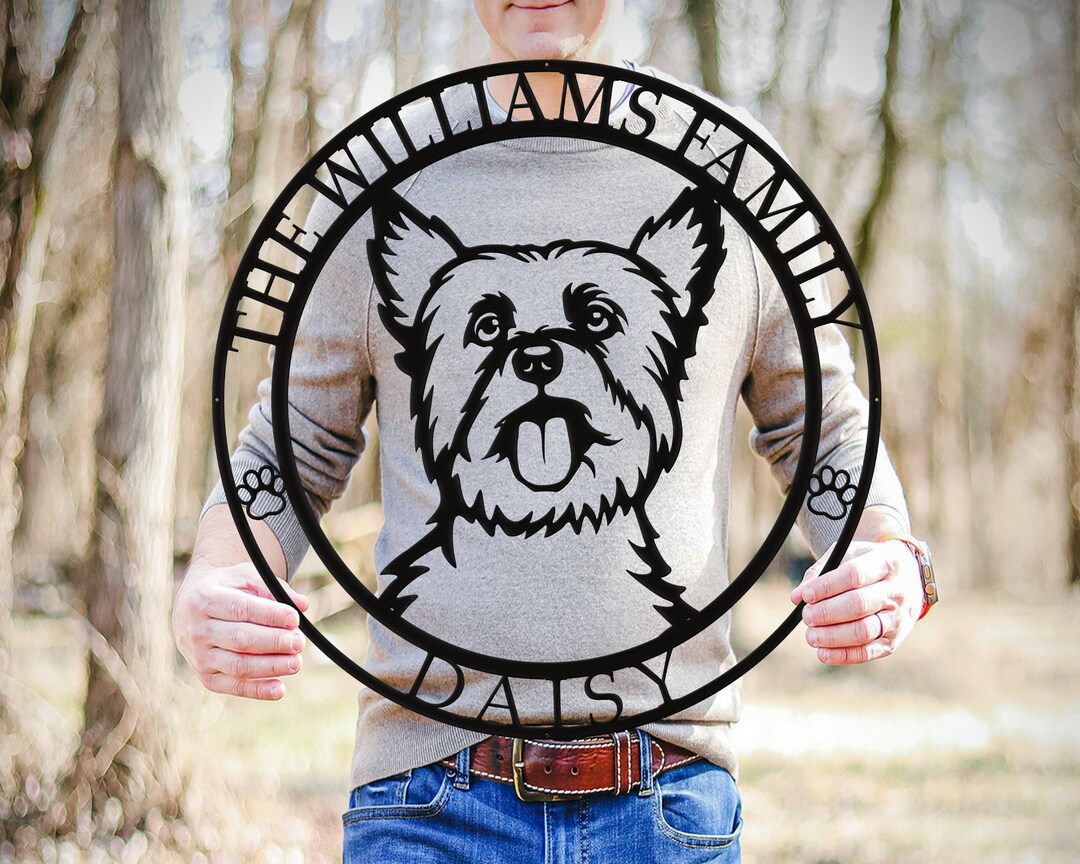 Yorkshire Terrier Metal Name Sign, Yorkie Dog House Decor, Custom Dog ...
