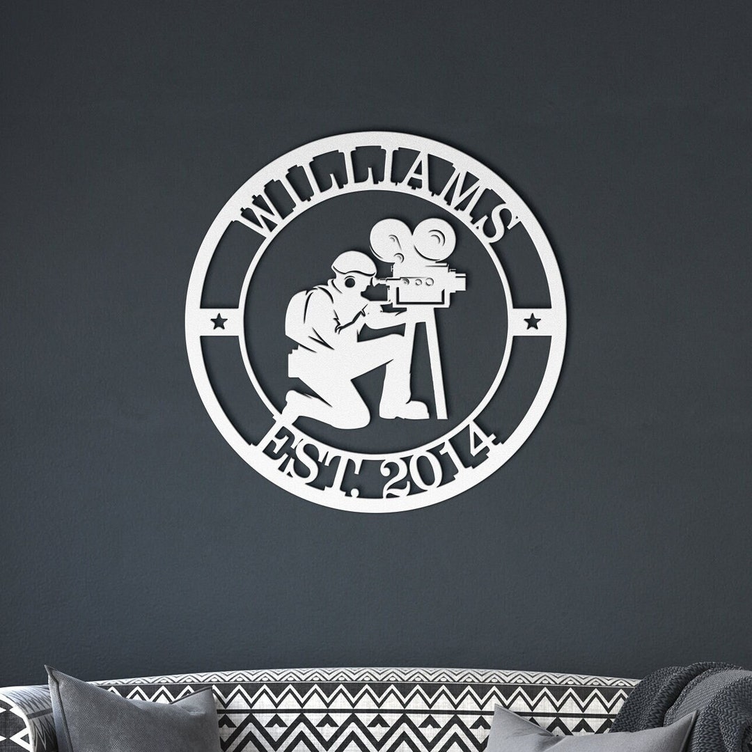 Custom Film Enthusiast Wall Art Personalized Metal Cameraman Decor ...