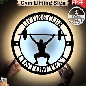Custom Weight Lifting Led Name Sign, Personalized Gym Workout Neon Wall ...