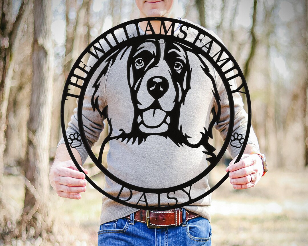 English Springer Spaniel Metal Name Sign, Springer Dog House Decor ...