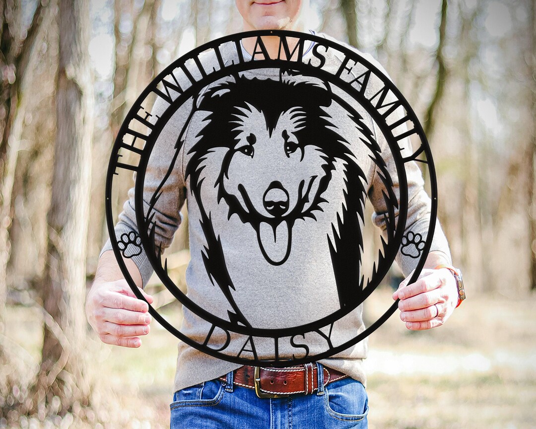 Metal Collie Sign - Custom Collie Decor, Personalized Puppy Birthday ...