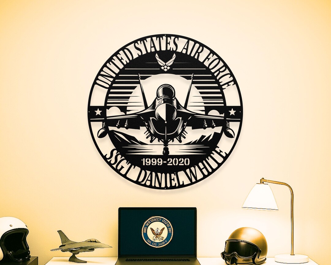 Metal Usaf Name Sign, Fighter Pilot Gifts, Custom Air Force Decor ...