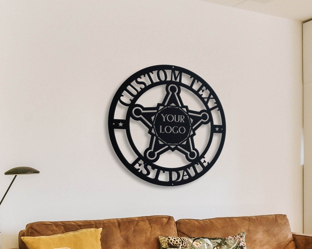 Custom Sheriff Logo Metal Sign, Us Law Enforcement Decor, Personalized ...